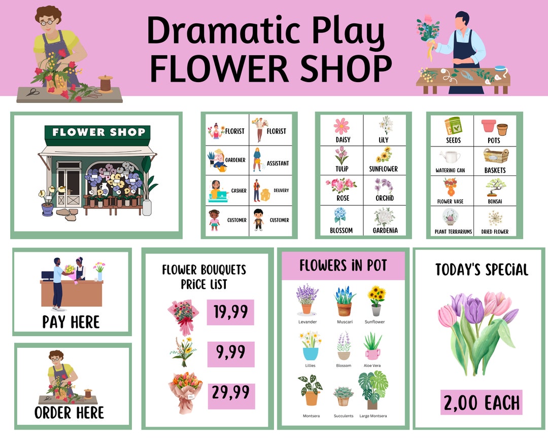 Flowershop Dramatic Play, Learning Through Play, Kids Role Play ...