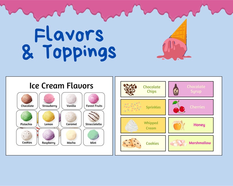 Pretend Play Ice Cream Shop Dramatic Play Kit Summer Activity Preschool ...