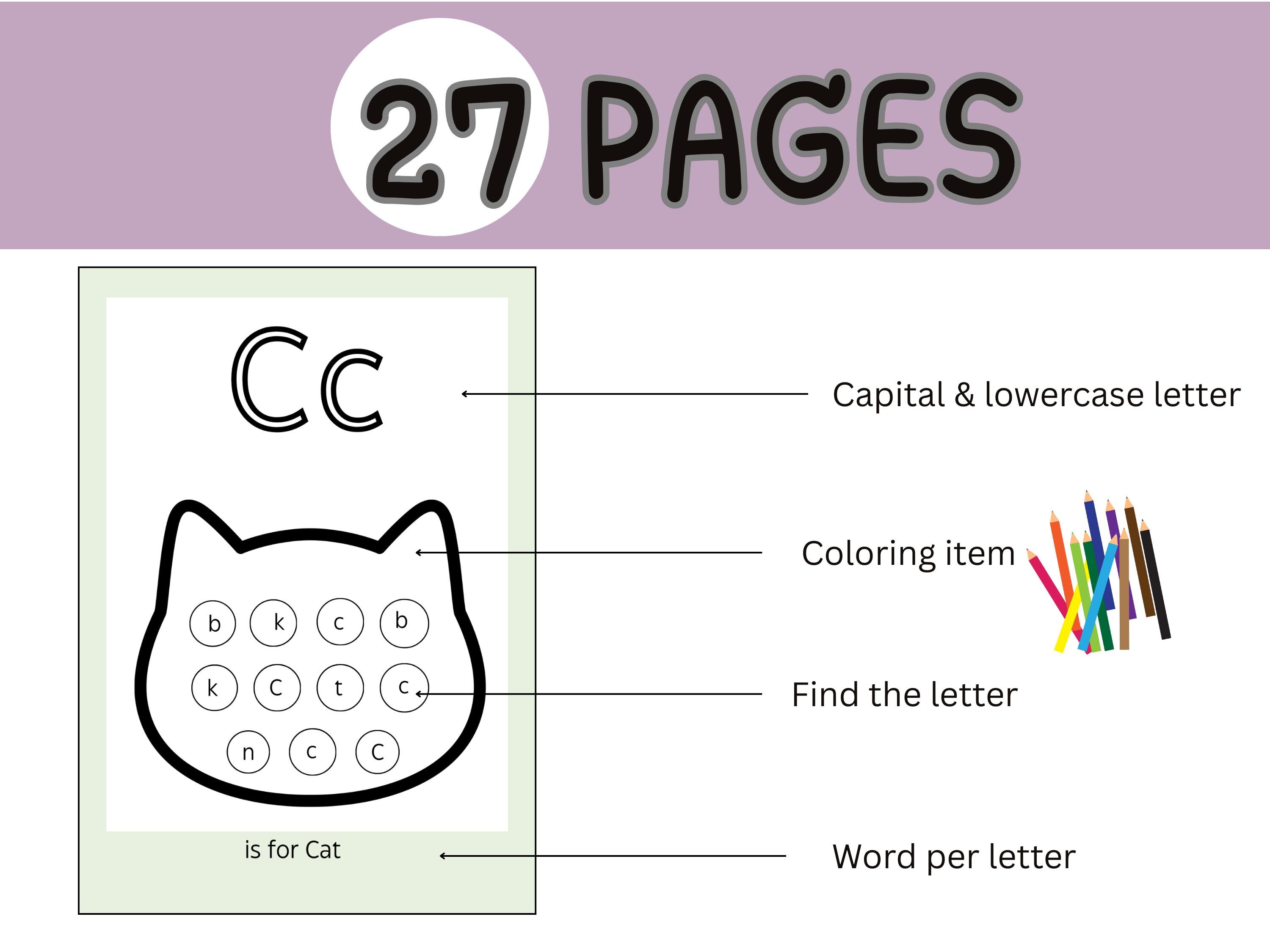 Printable Alphabet Learning Worksheets for Kids | Capital & Lowercase ...