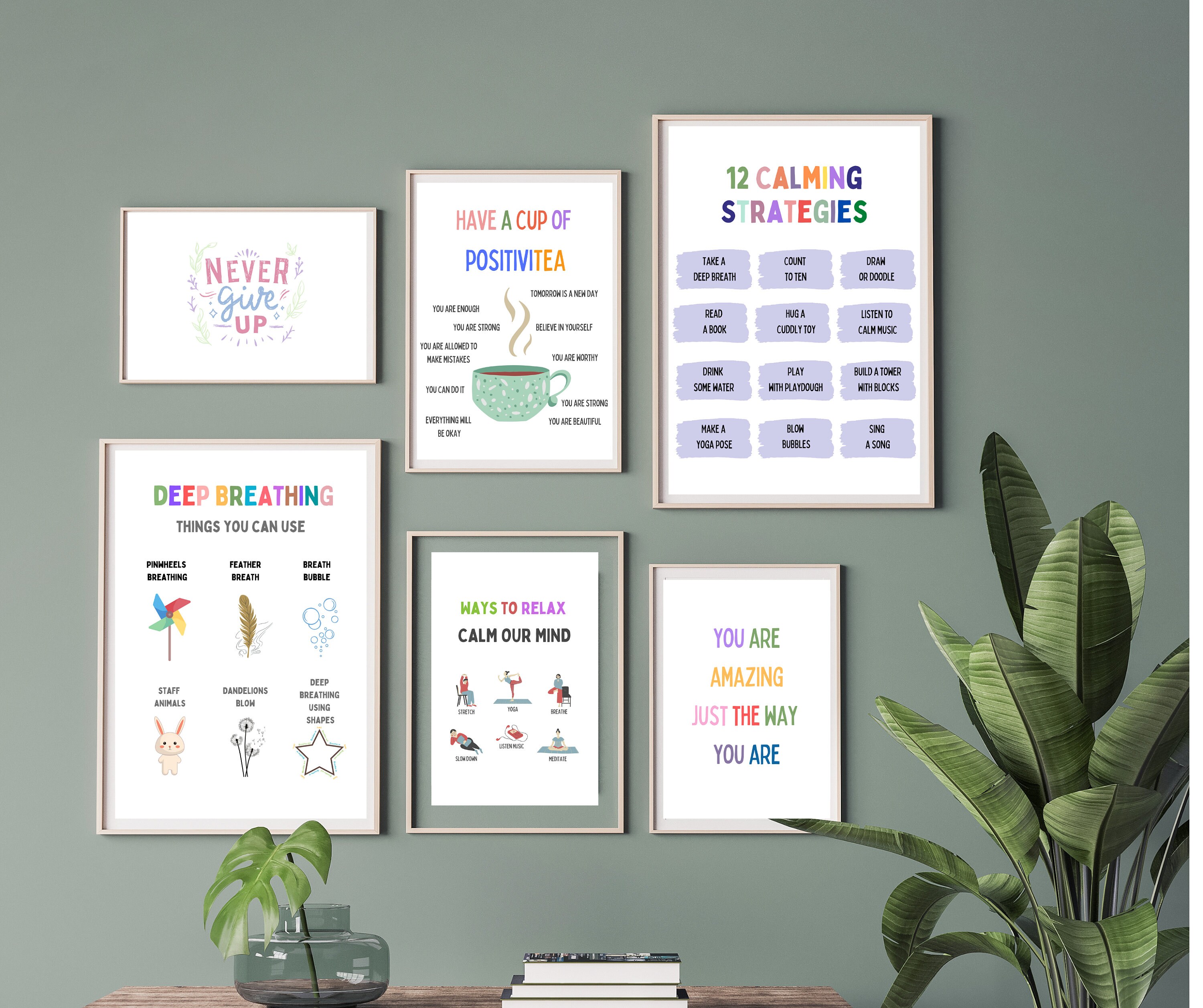 Calm Corner Posters Feelings Wheel-breathing Shapes Calming Strategies ...