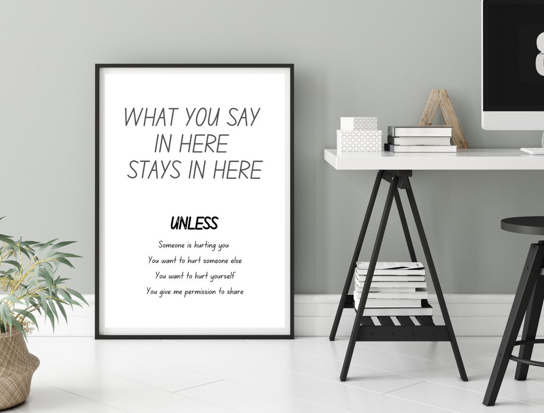 Confidentiality Poster Sign Counseling Office Decor Social Worker ...