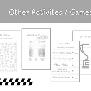 Printable Race Car Birthday Activity Book | 15 Pages for Kids Party ...