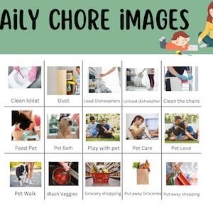 180 Chore Pecs REAL IMAGES+ 4 Choice Boards, Daily Chore Cards,toddler ...