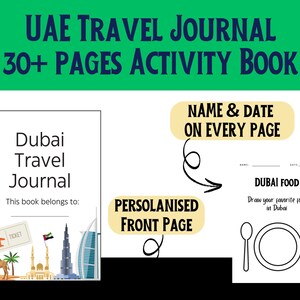 Dubai & UAE Kids Travel Journal | Printable Activities | Learning Games ...