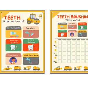 Potty Reward Chart Kit Construction Potty Training Chart - Etsy