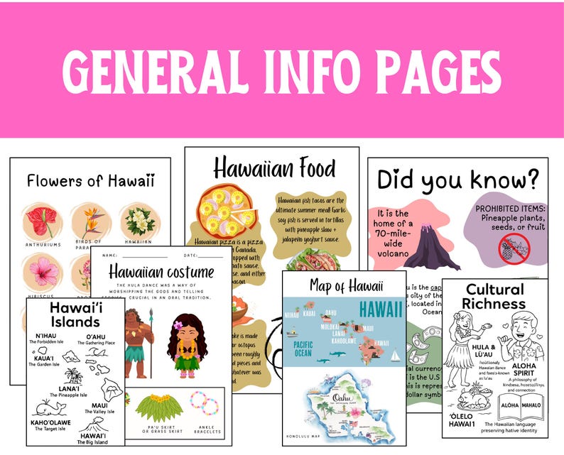 Hawaii State Study Pack | Printable Classroom Activities | US Geography ...