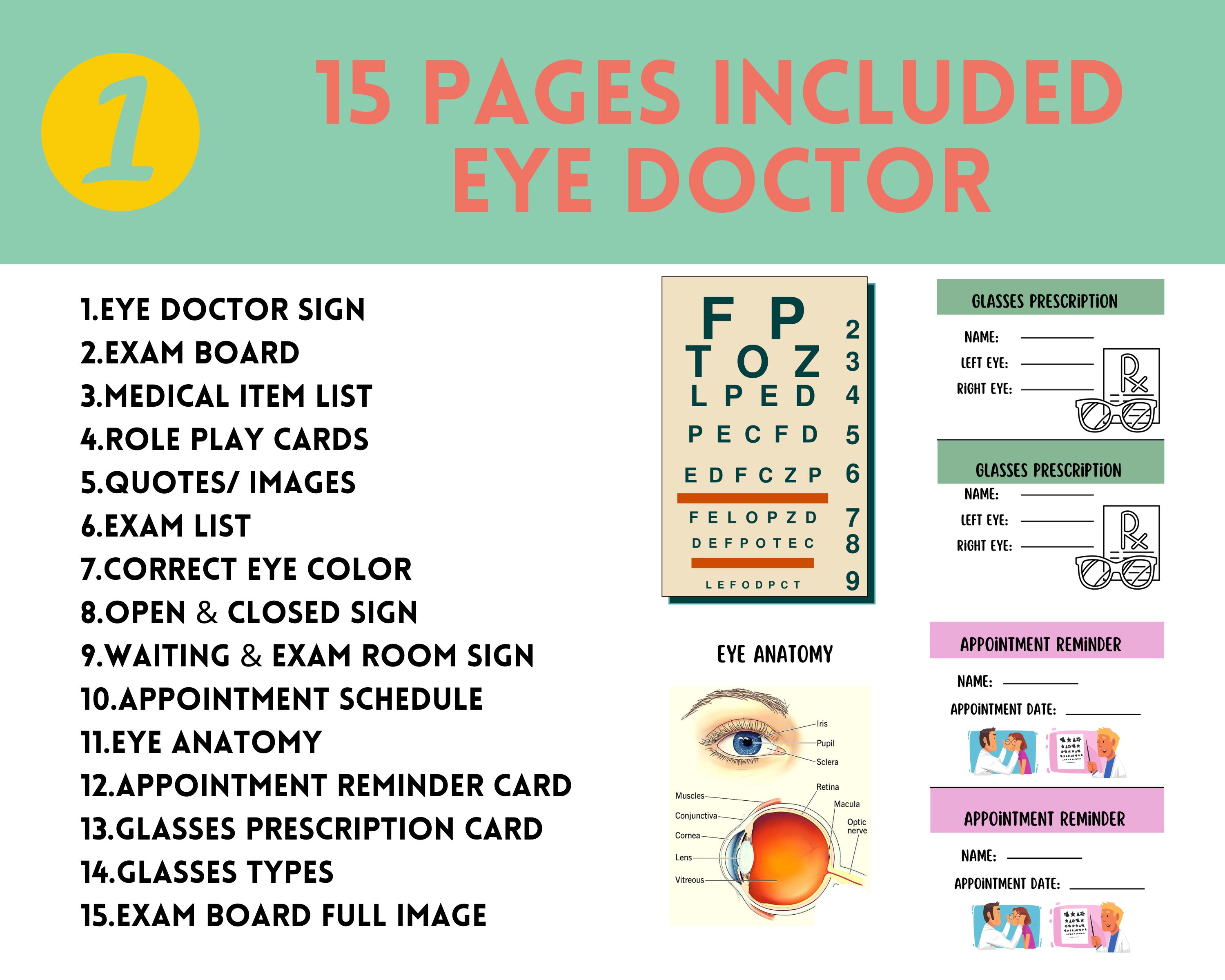 Pretend Play Doctor Set, Dentist, Eye Doctor, Optician, Vet Clinic ...