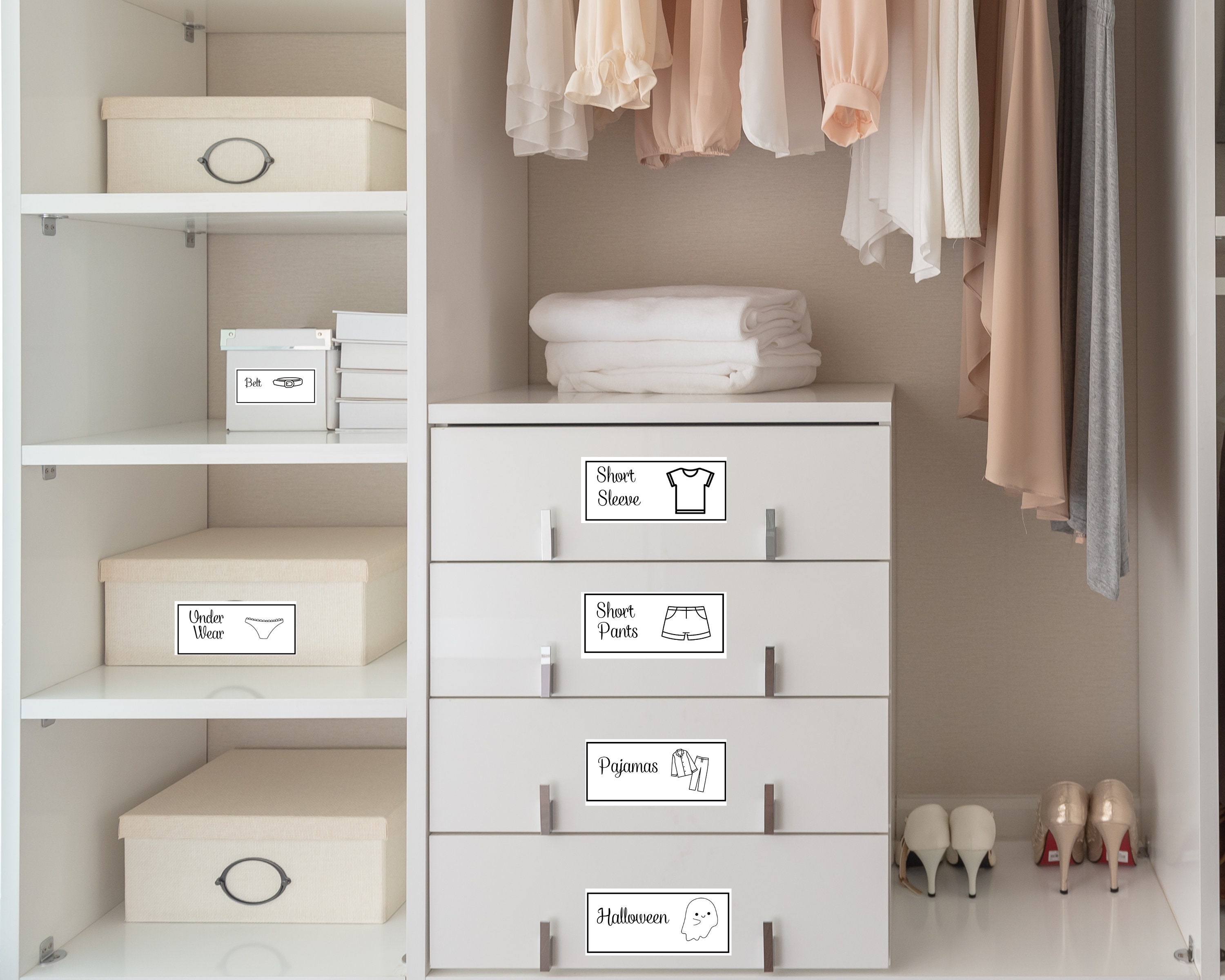 Closet Drawer Lables, Kids Dresser Drawer Labels, Kids Closet Storage ...