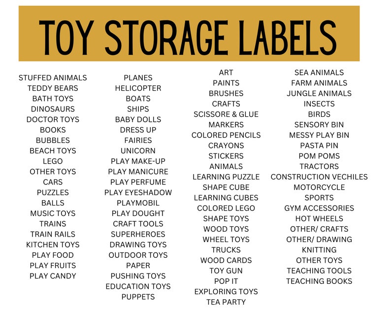 88 Printable Toy Storage Labels for IKEA Trofast – Perfect for ...