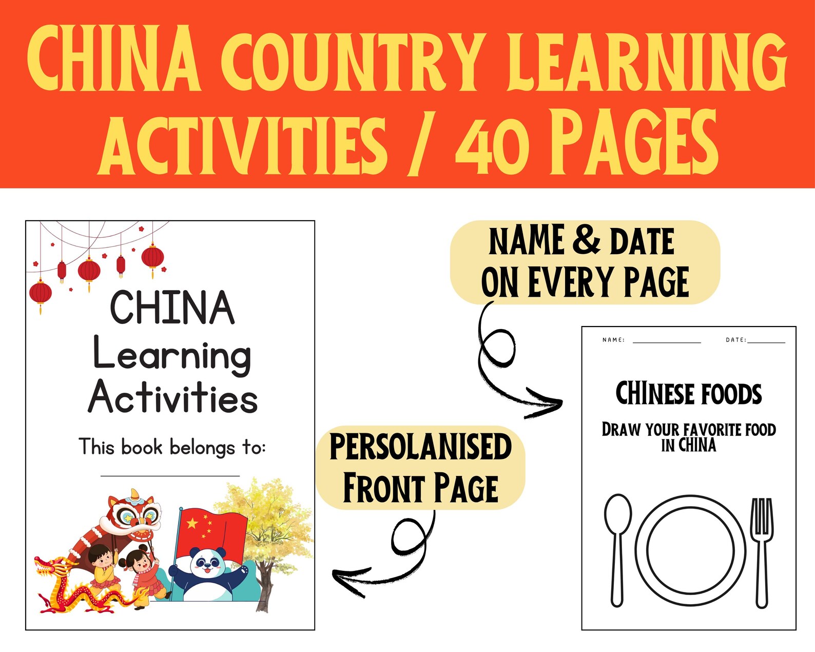 Explore China - Kids Printable Travel Book With Games, Chinese Food ...