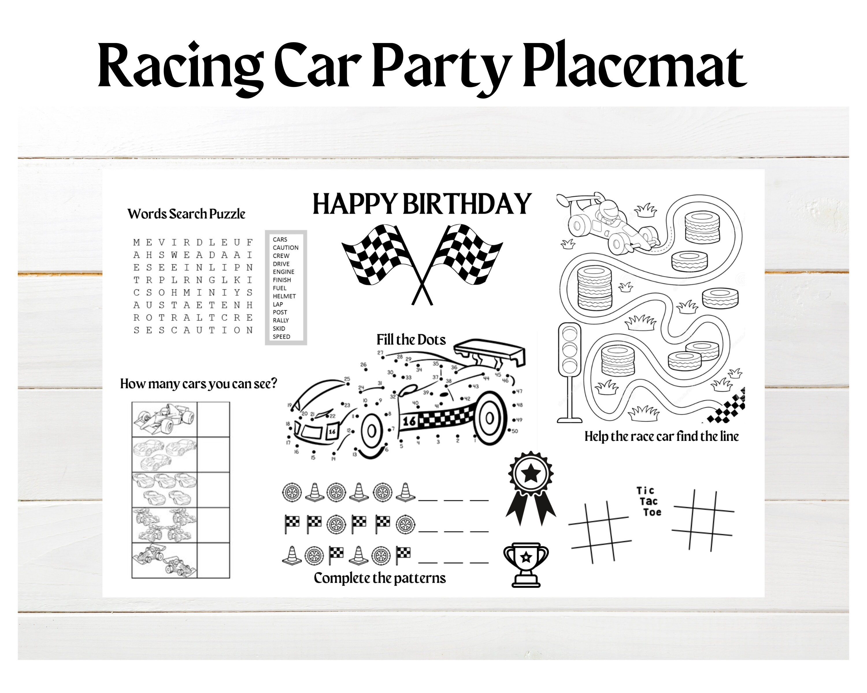 Race Car Word Search