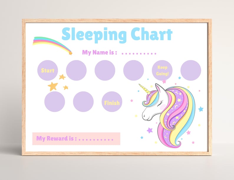 Set of 4 Sleep Reward Chart, Sleep Through the Night Chart, Girl Good ...