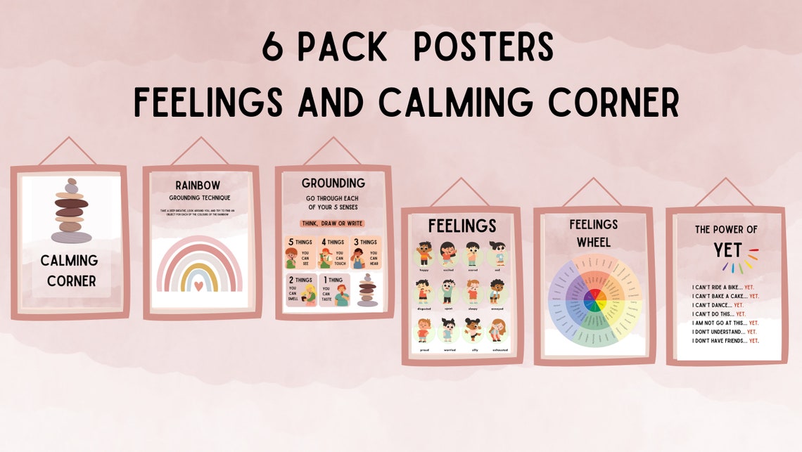 6 Calming Corner Posters feelings Poster Feelings Chart - Etsy