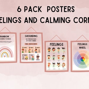 6 Calming Corner Posters ,feelings Poster, Feelings Chart, Feelings ...