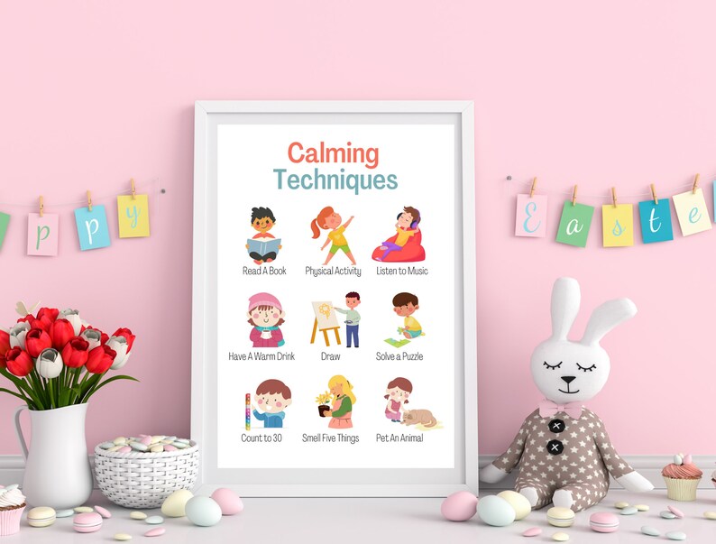 Kids Calming Techniques Poster, Calm Down Corner,kids Strategies ...