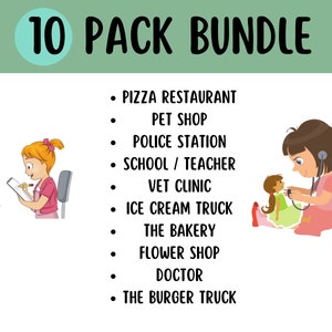 Printable Pretend Play Bundle | 10 Dramatic Play Sets for Kids | Role ...