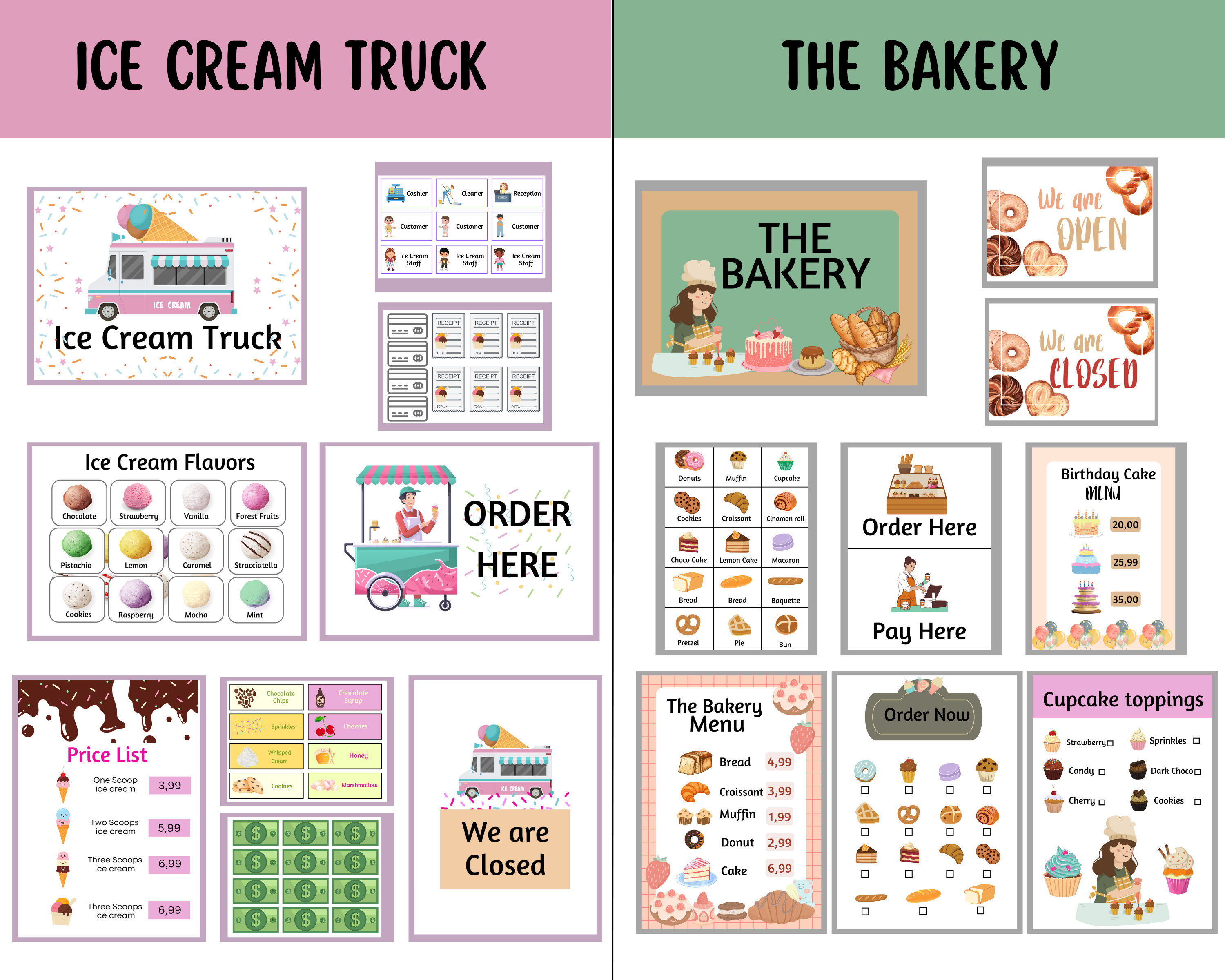 Printable Pretend Play Bundle | 10 Dramatic Play Sets for Kids | Role ...
