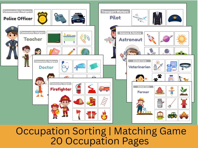 Community Helpers Printable Activity | Toddler Busy Book | Preschool ...