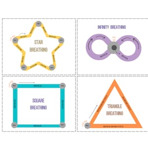 Mindfulness Breathing Cards , Breathing Shapes ,meditation Activity ...