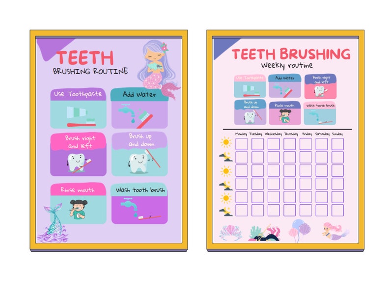 Reward Chart Kit- Mermaid Theme - Girl Potty Training Chart - Instant ...