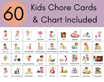 Visual Chore Chart Cards - Etsy