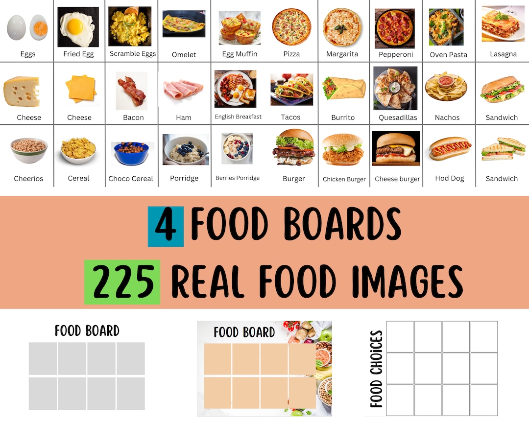 225 Food Pecs 4 Choice Boards Food PECS visual Aid - Etsy Australia