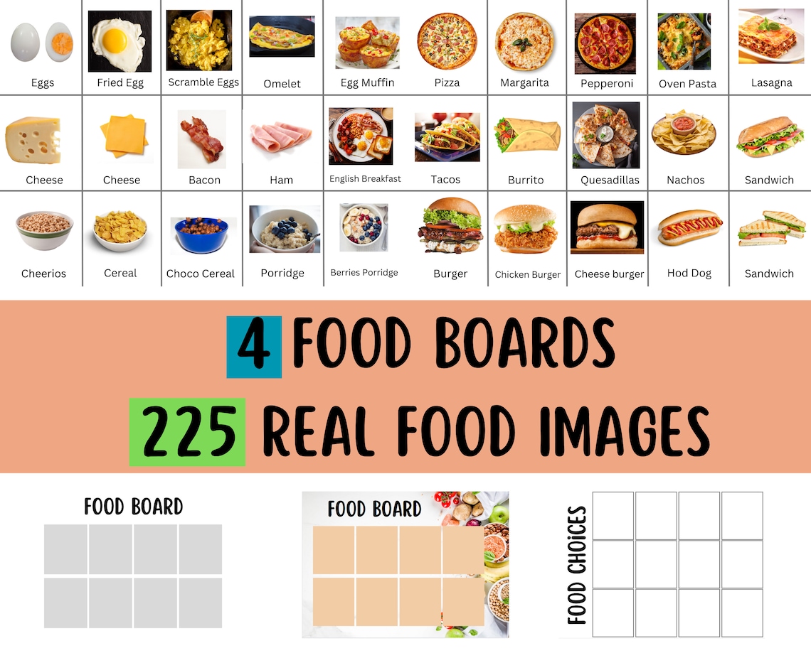 225 Food Pecs 4 Choice Boards Food PECS visual Aid - Etsy