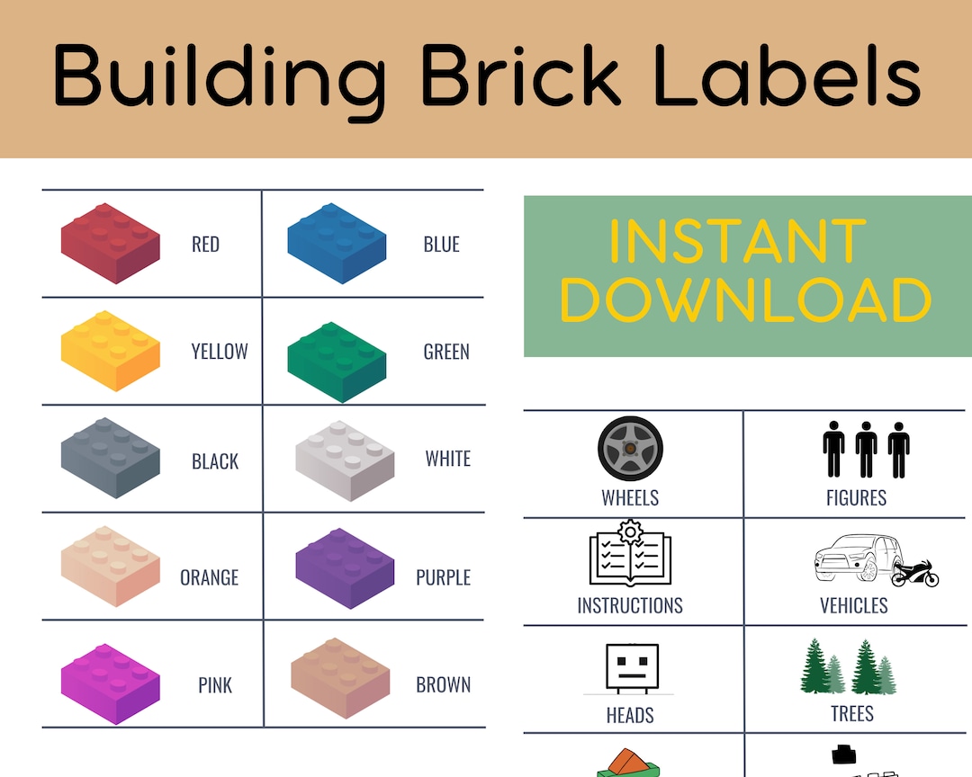 Kids Toy Organizing | Building Brick Storage Labels| Playroom Storage ...