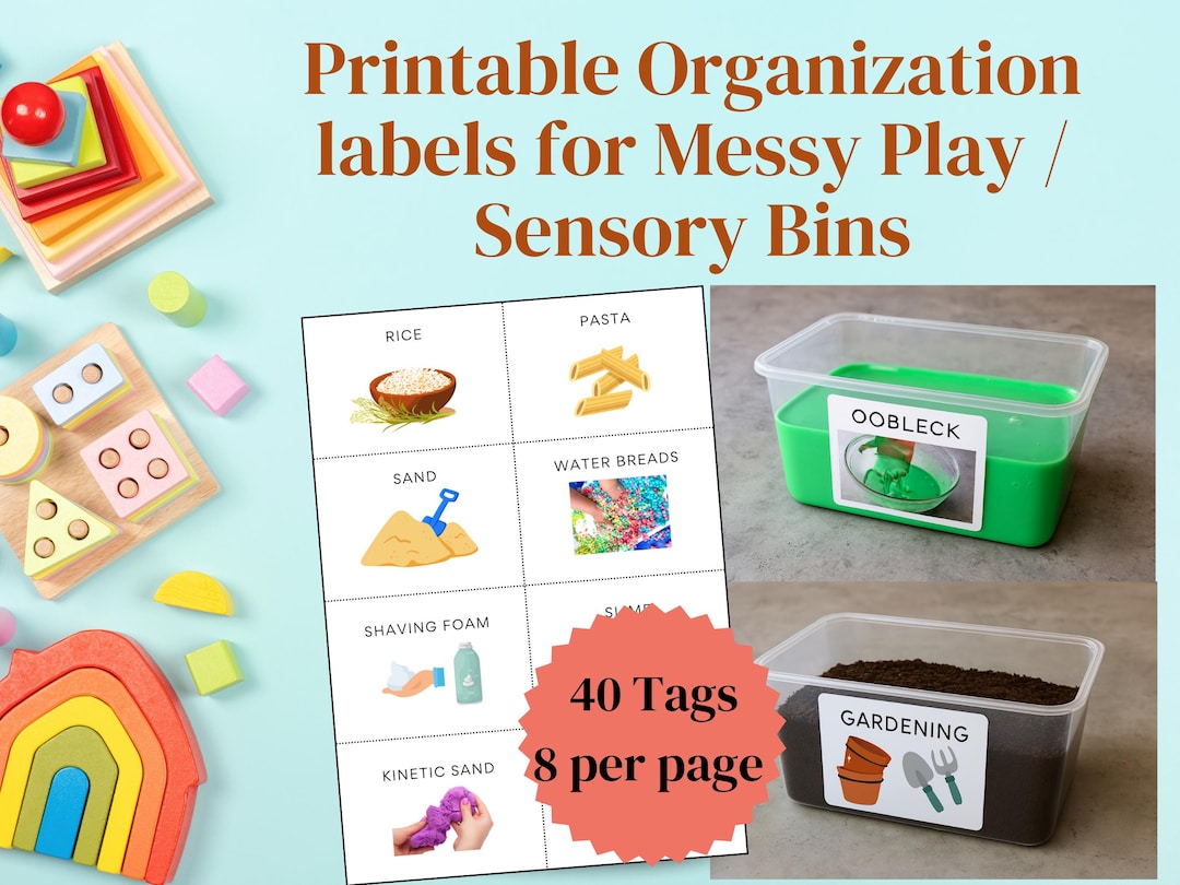 Sensory Bin Labels | Printable Organization Tags for Messy Play ...