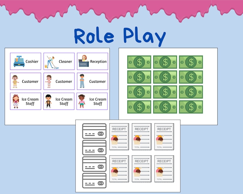 Pretend Play Ice Cream Shop – Printable Dramatic Play Kit for Kids ...