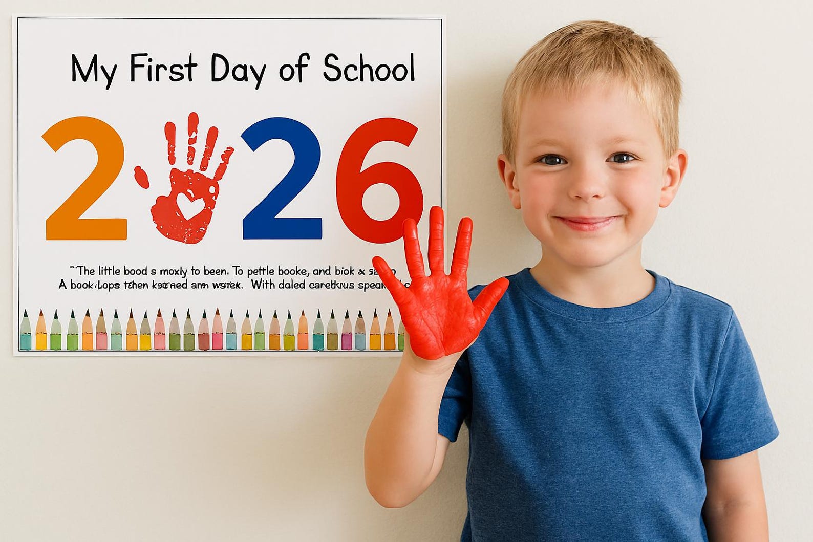 First Day of School 2026 Printable | Handprint Keepsake Craft | Back to ...