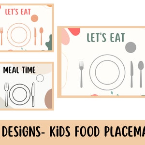 Printable Montessori Placemat , Pickey Eaters, Kids Food Chart ...