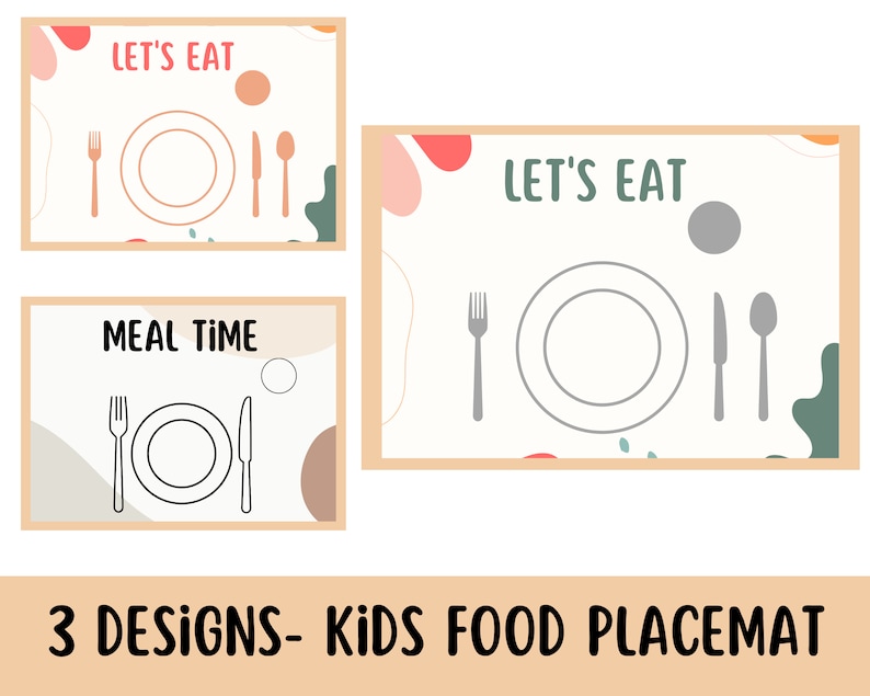 Printable Montessori Placemat , Pickey Eaters, Kids Food Chart ...