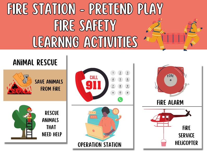 Fire Safety Learning Activity, Fire Station Pretend Play Printable ...