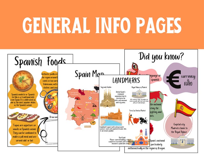 Spain Travel Activities, Kids Printable Worksheets for Barcelona ...