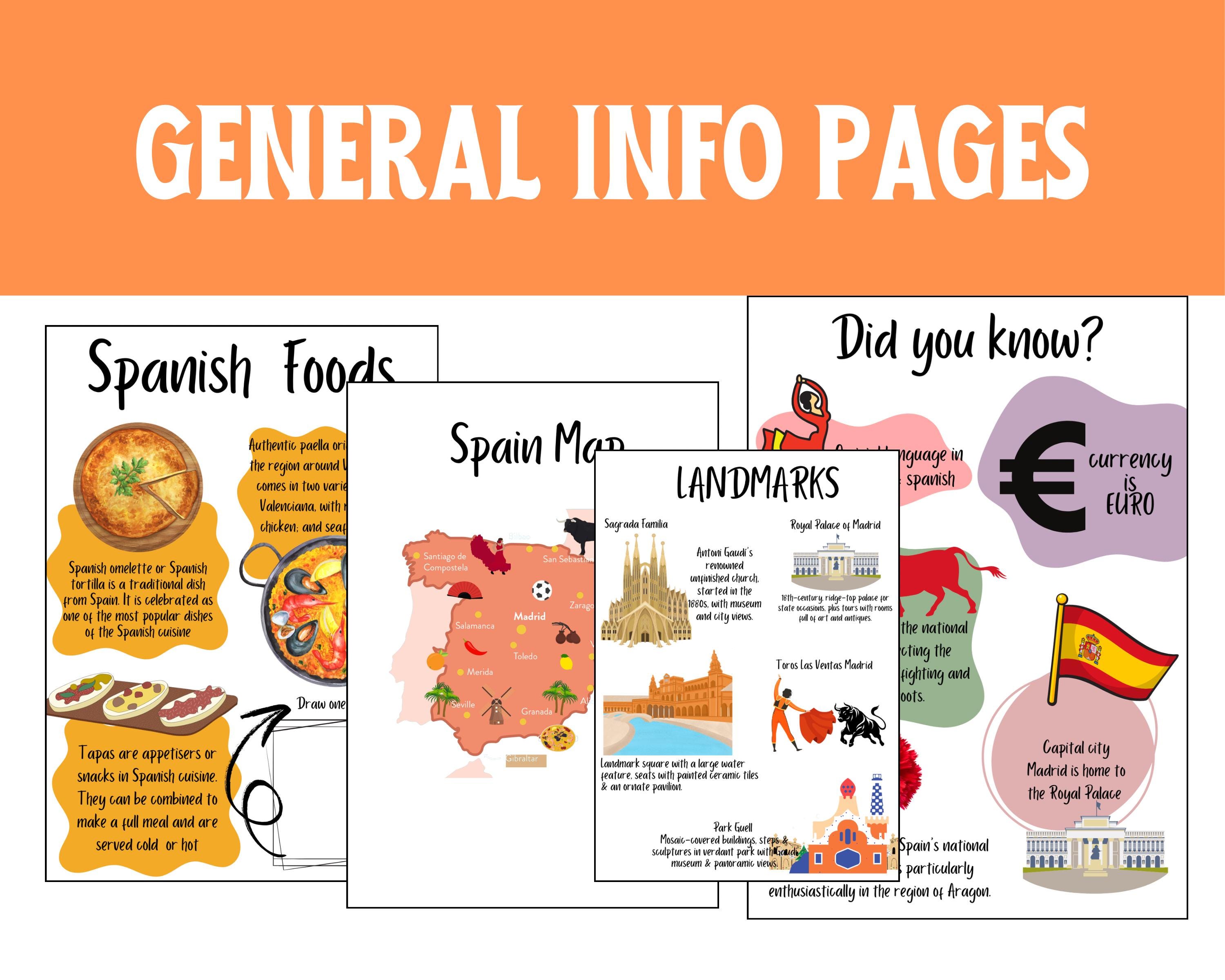 Spain Travel Activities, Kids Printable Worksheets for Barcelona ...