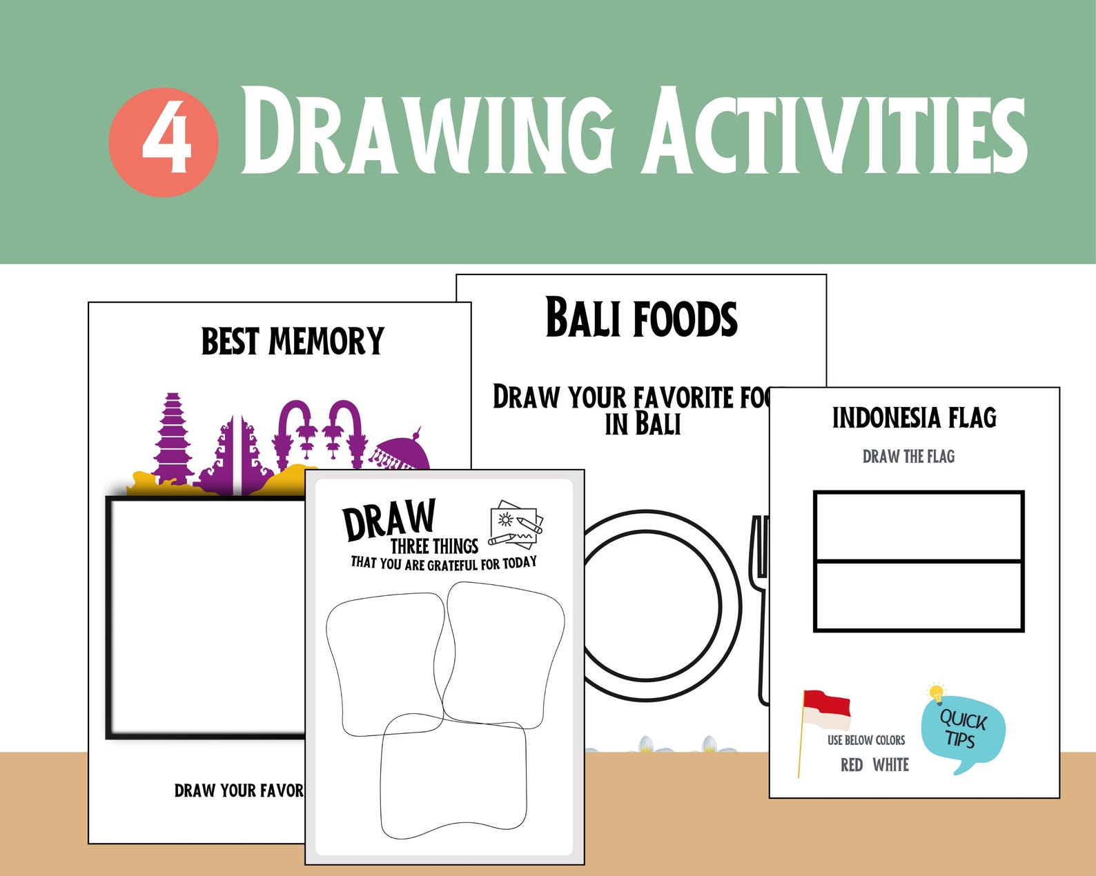 Bali Travel Journal, Kids Travel Activities,printable Coloring and ...