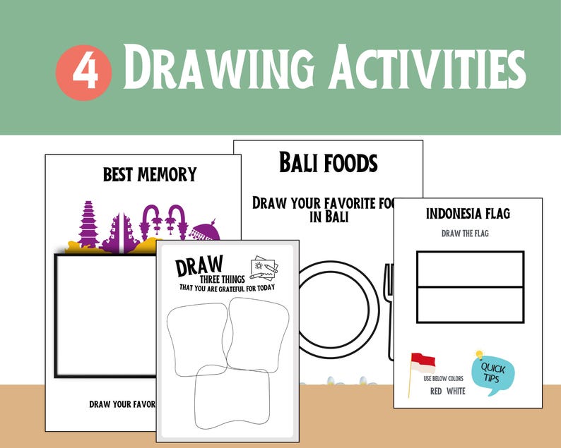 Bali Travel Journal, Kids Travel Activities,printable Coloring and ...