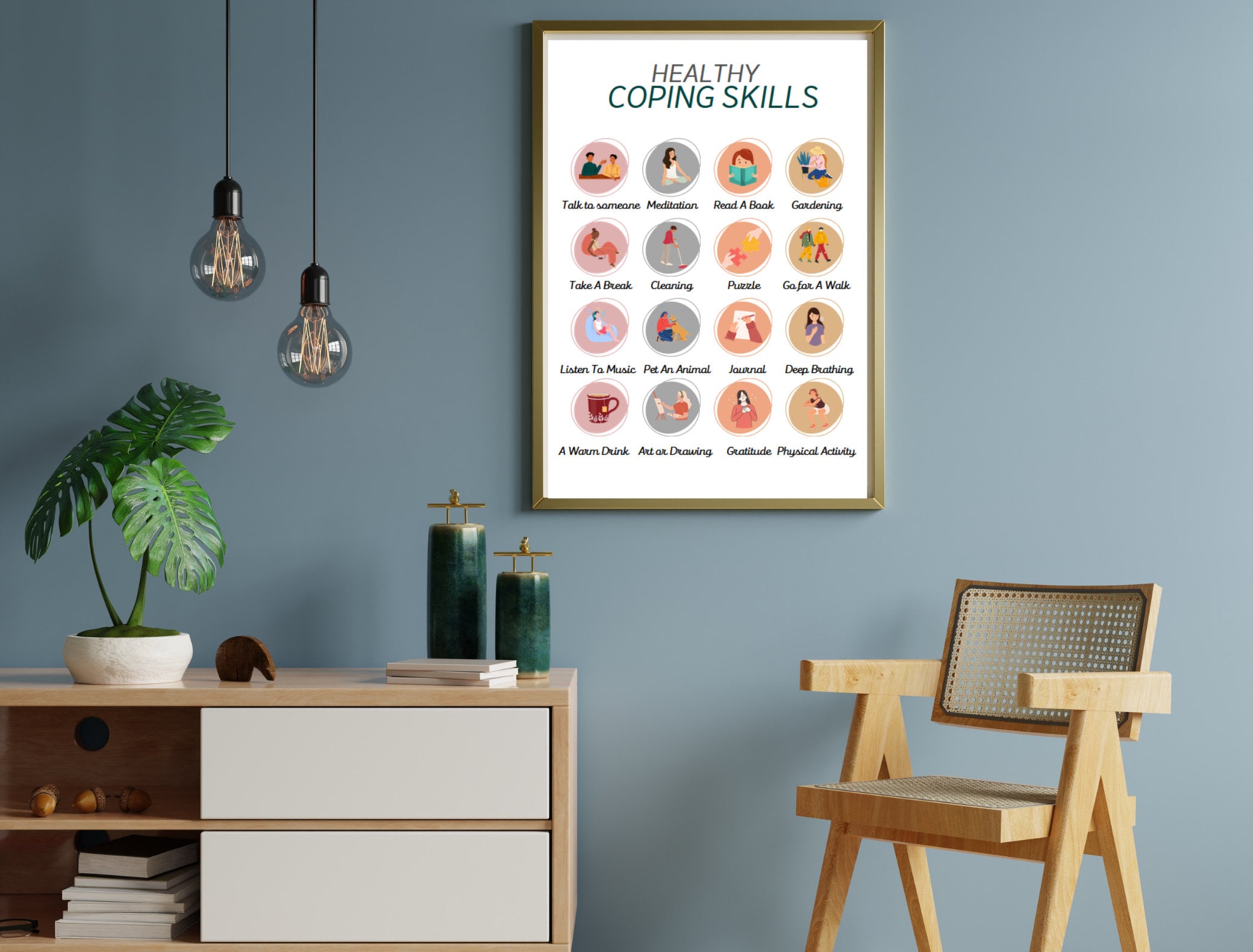 Healthy Coping Skills Poster Counselling Decor Psychology - Etsy