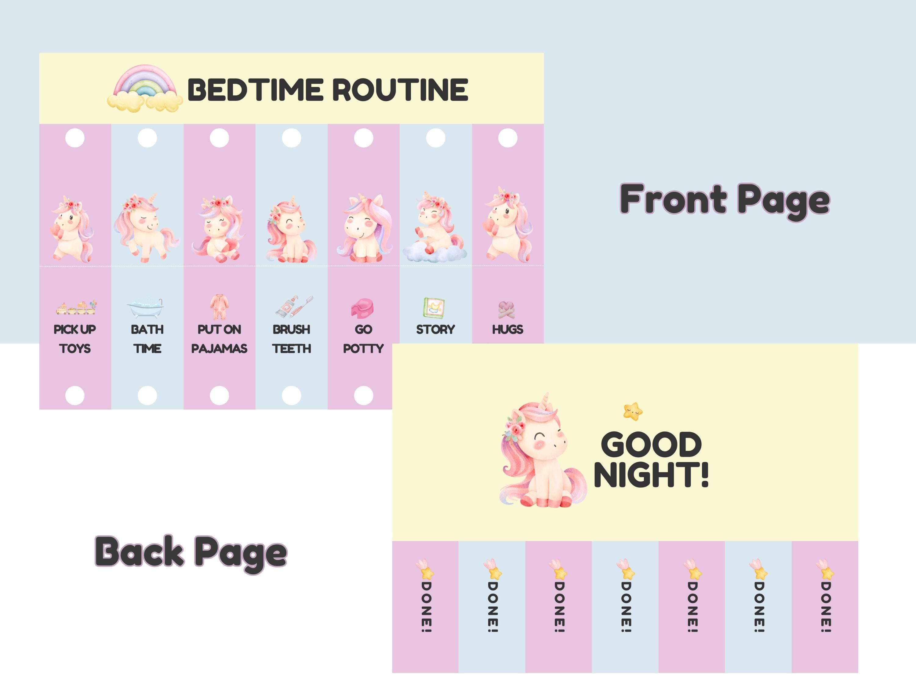 Unicorn Routine Flip Chart | Kids Bedtime Routine | Child Visual ...