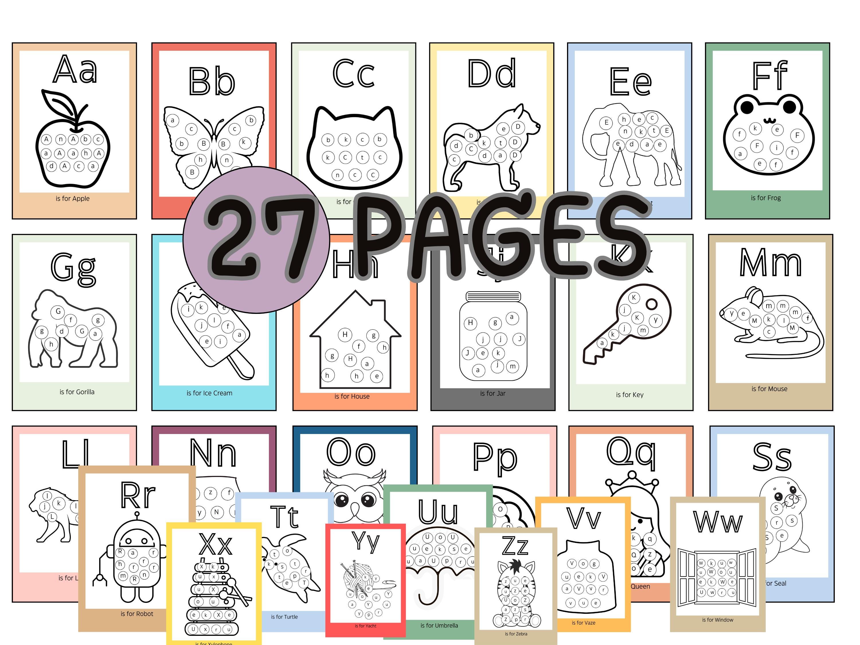 Printable Alphabet Learning Worksheets for Kids | Capital & Lowercase ...