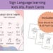 Set of Sign Language Printable Poster and ASL Flash Cards, Baby First ...