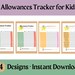 Allowance Tracker for Kids - Printable Weekly Allowance Chore Chart ...