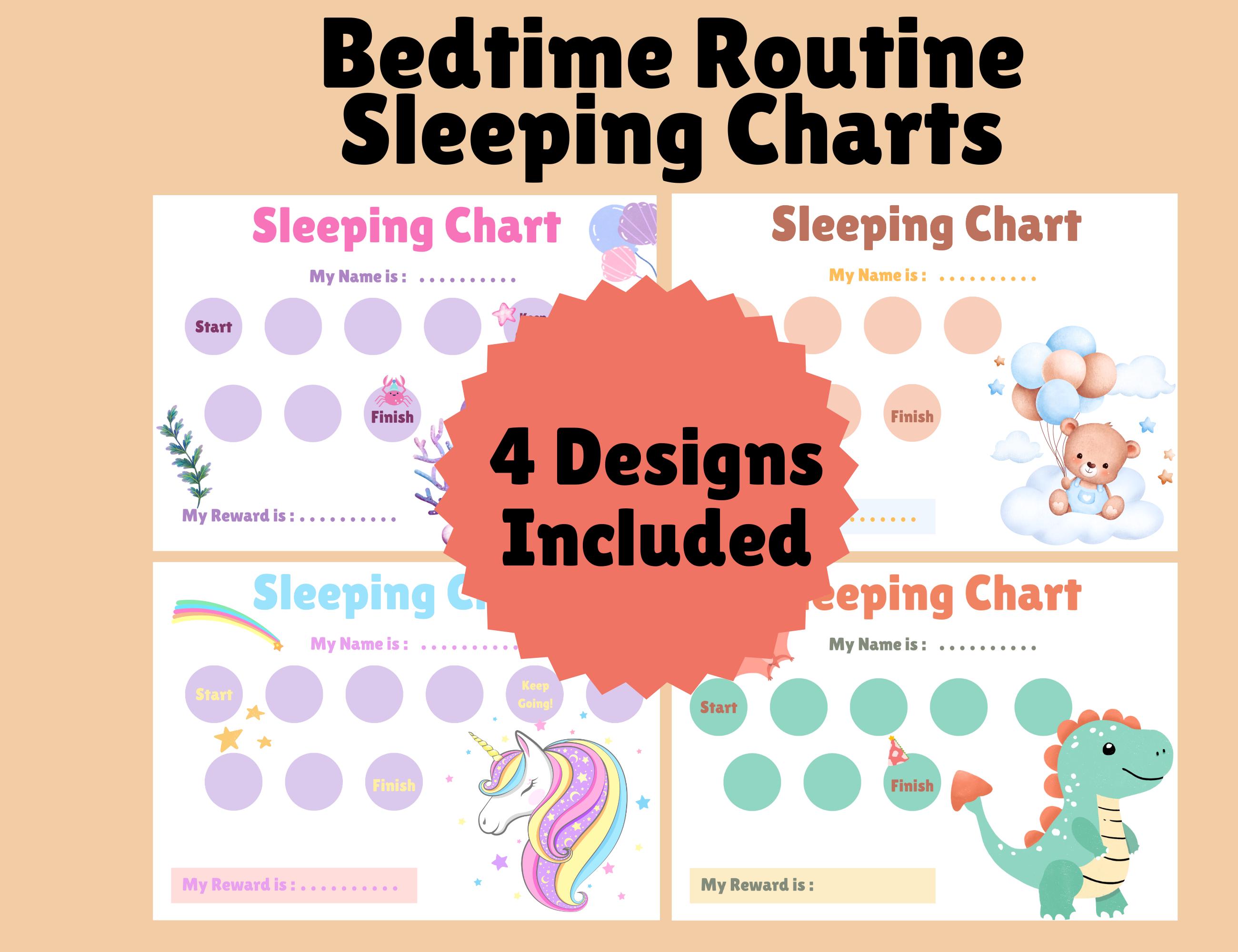 Set of 4 Sleep Reward Chart, Sleep Through the Night Chart, Girl Good ...