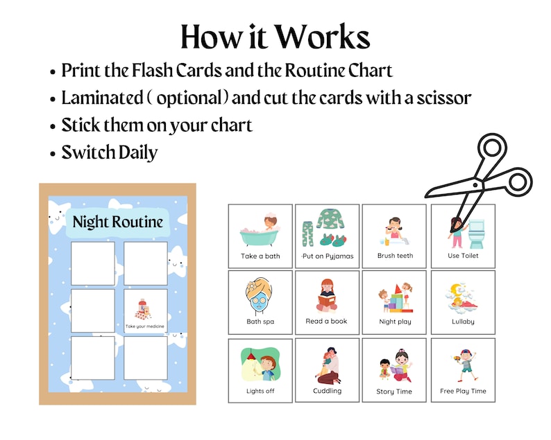 156 Picture Routine Cards for Kids 4 Routine Chart ,visual Schedule ...