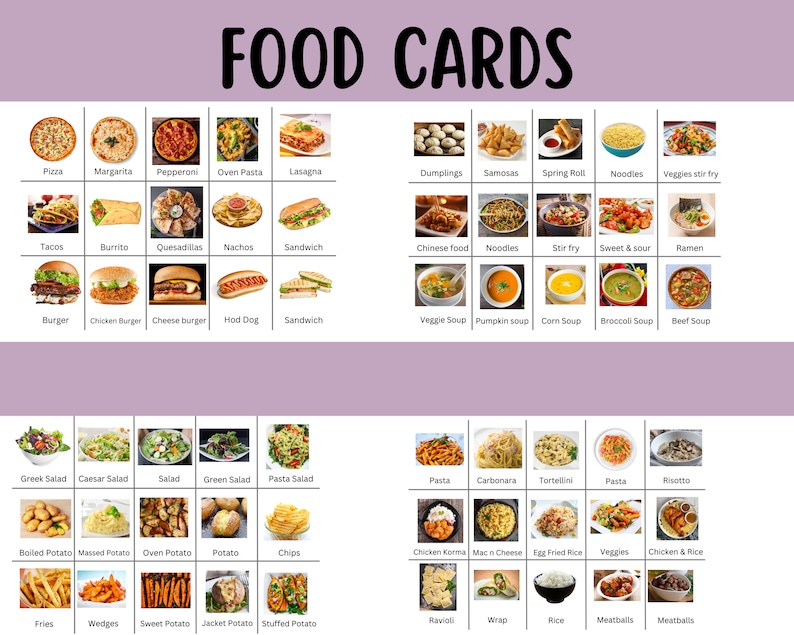 225 Food Pecs 4 Choice Boards Food PECS visual Aid - Etsy