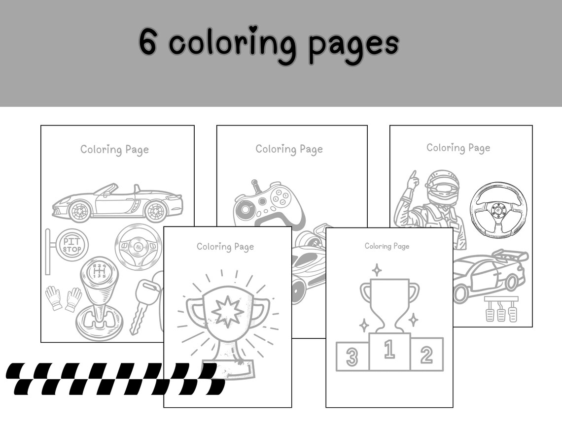 Printable Race Car Birthday Activity Book | 15 Pages for Kids Party ...