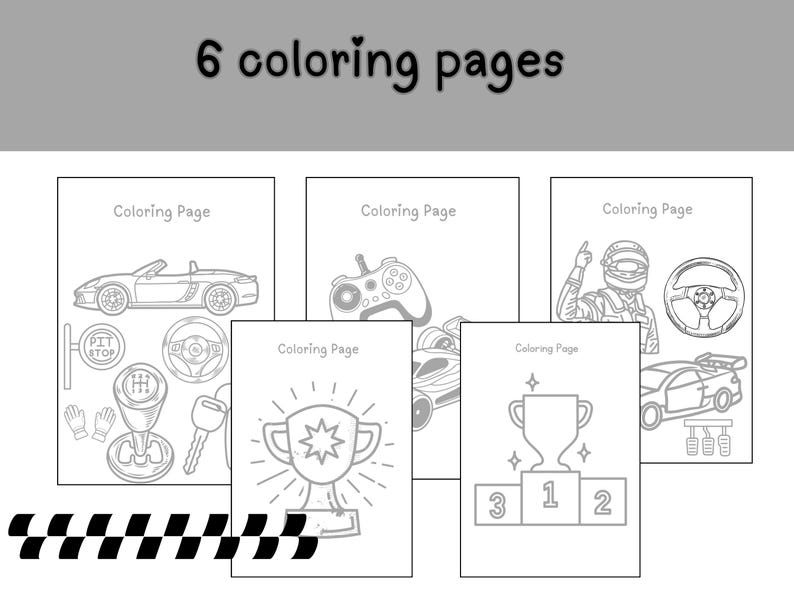 Printable Race Car Birthday Activity Book | 15 Pages for Kids Party ...
