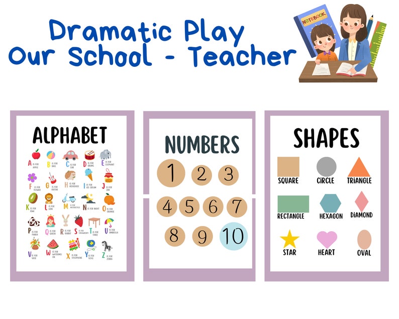 Printable Teacher Pretend Play Set | Classroom Dramatic Play ...