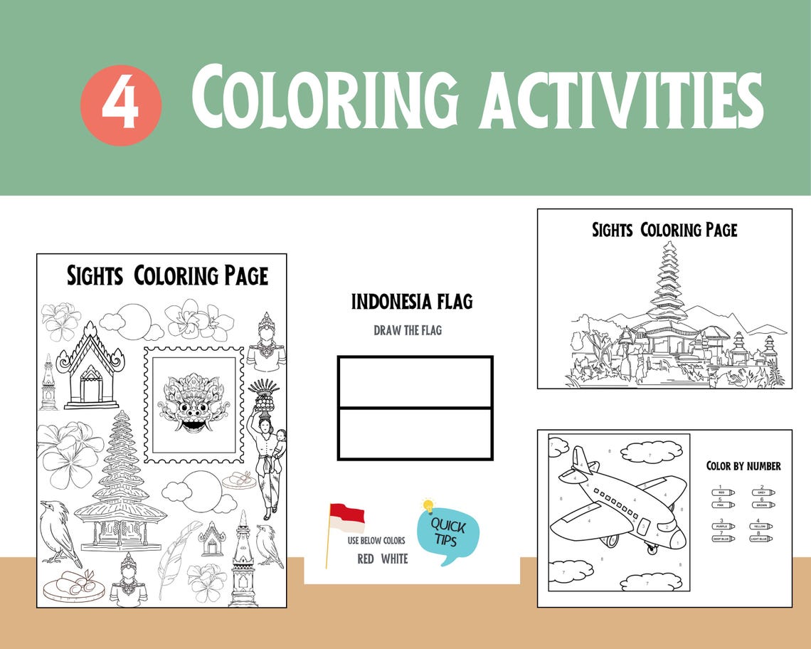 Bali Travel Journal, Kids Travel Activities,printable Coloring and ...